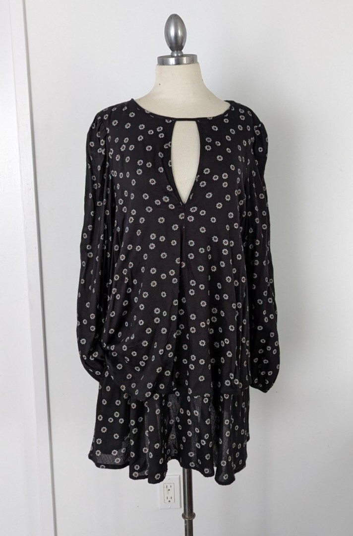 Free People ruffled mini dress with key-hole neckline… - Gem