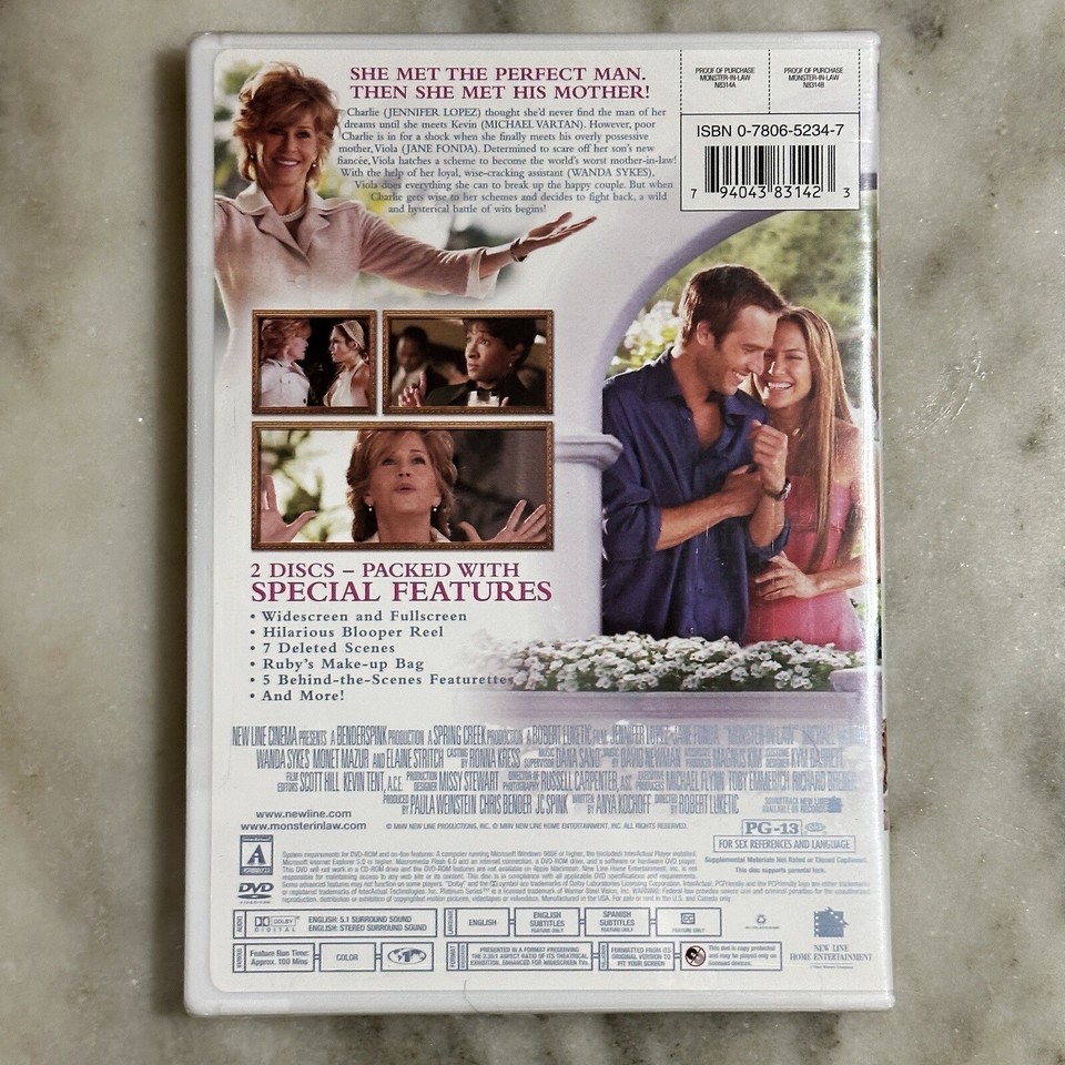 Monster-in-Law DVD New Line Platinum Jennifer Lopez Jane Fonda New ...