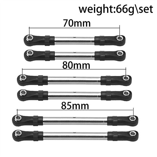 Stainless Steel Steering Turnbuckle Tie Rods For TRAXXAS SLASH 2WD RC ...