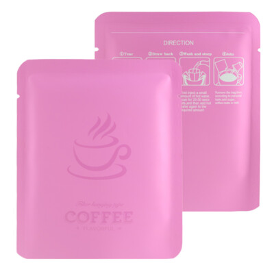 Bulk Pink Matte Smell Proof Open Top Pour Over Coffee Design Packaging ...