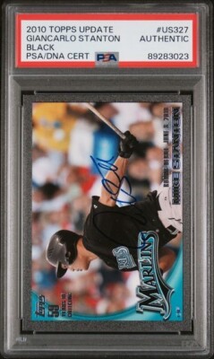 2010 Topps Update Black /59 Giancarlo Mike Stanton Rookie Debut Signed ...