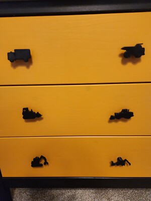 3D Printed ABS Construction Vehicle Drawer Knobs Dresser Pulls Dump Truck Dozer | eBay