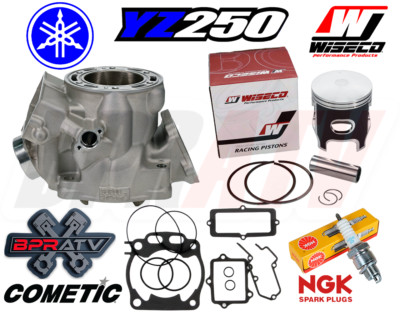 Yamaha YZ250 YZ 250 Top End Rebuild Kit Cylinder Wiseco Piston Cometic ...