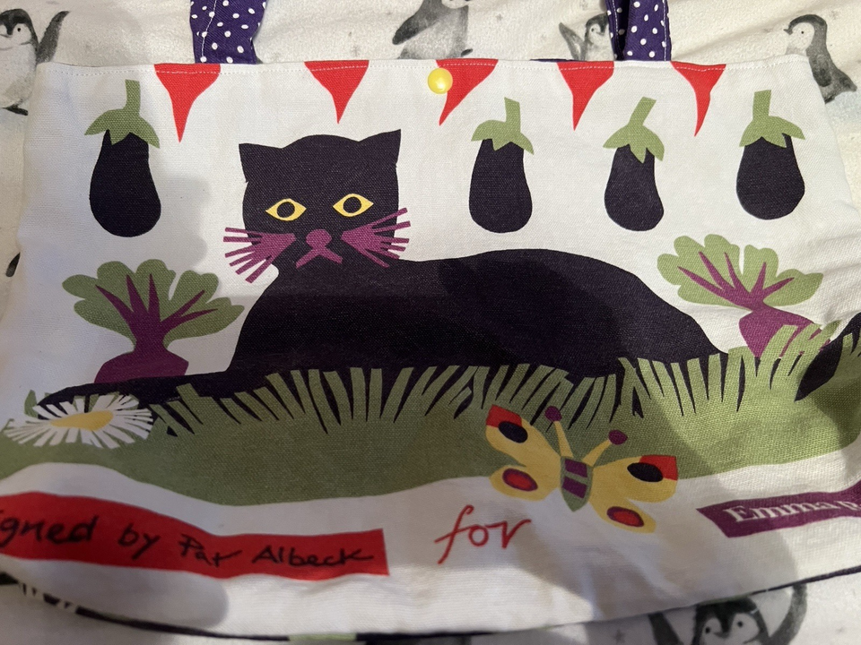 Pat Albeck For Emma Bridgewater Cat & Veg Print Cotton Bag. Good ...