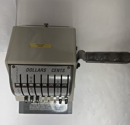 Paymaster 9000-8 Check Writer Money Order Machine “NO KEY” Works See Pics | eBay