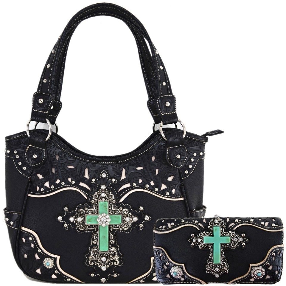 Western Cross Country Handbag Tooled Leather Purse Women Shoulder Bag ...