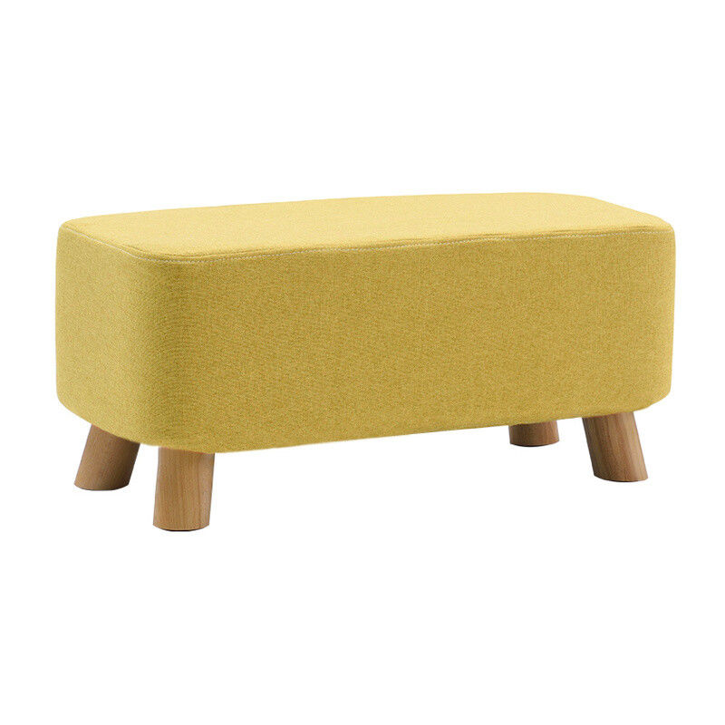 Padded Large Footstool Ottoman Rectangle Square Pouffe Bench Stool Wood ...