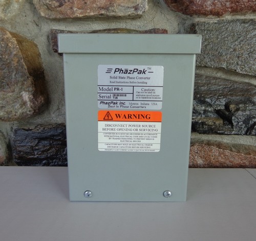 NOS PhazPak Converter Model PR-1 Heavy Duty Solid State Phase Converter ...
