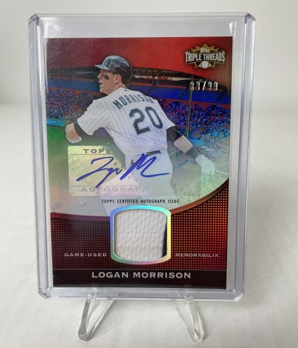 2011 Topps Triple Threads Logan Morrison Patch Auto Red 38/99 Marlins ...