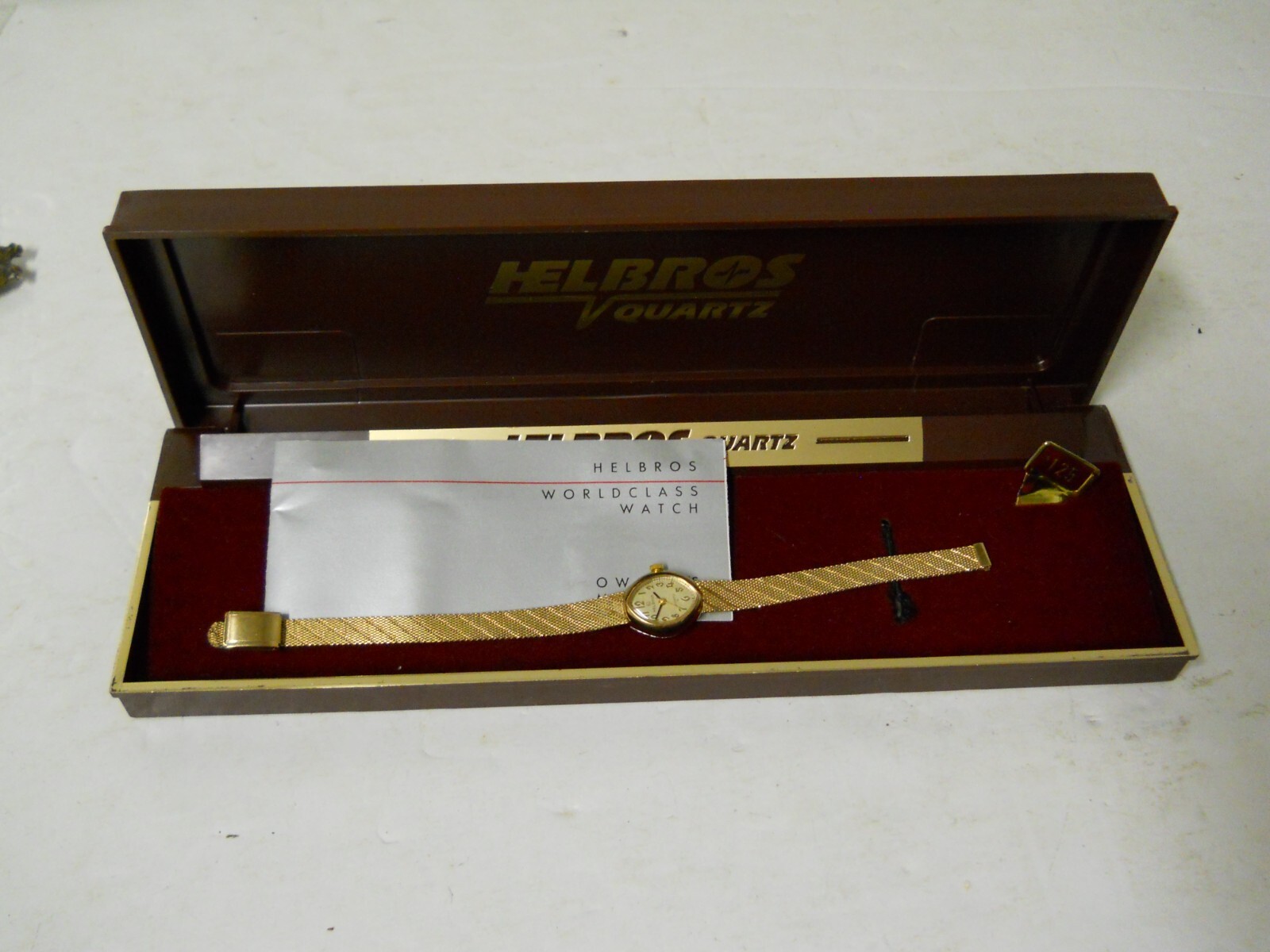 Vintage Gold Tone Helbros Quartz S Women's Watch w/ O… - Gem