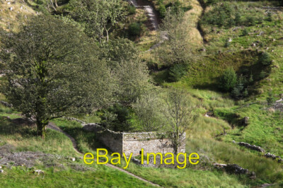 Photo 6x4 Ruined farm at Dob Dale Tosside The track coming down to the ...