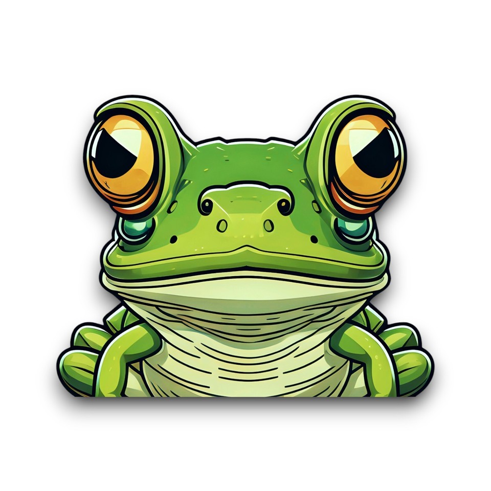 Cute Frog Peeking Peeping Animal Peeker Peeper Vinyl Sticker Decal ...