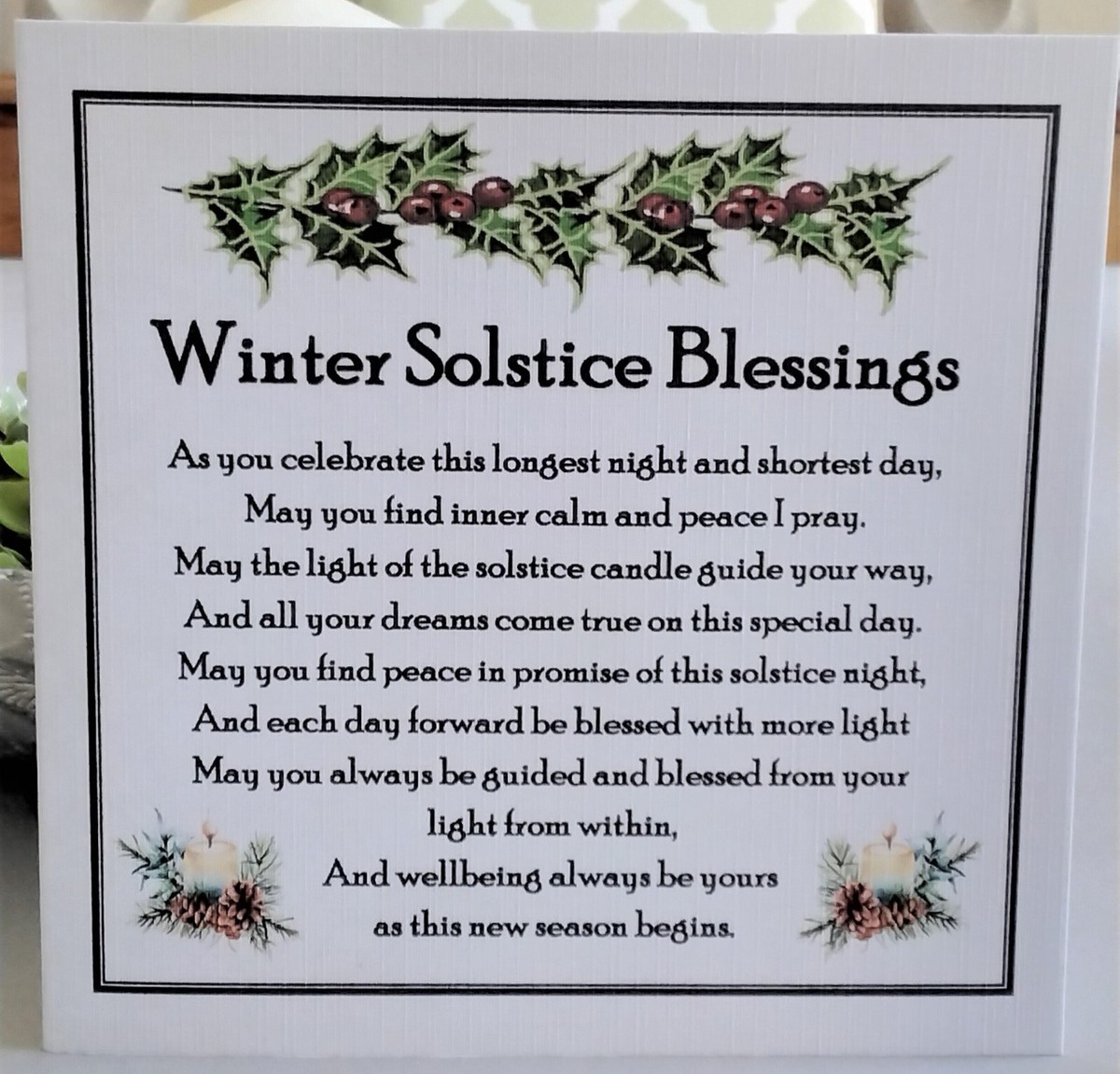 Winter Solstice Blessings Winter Solstice Blessings With Poem Tree And