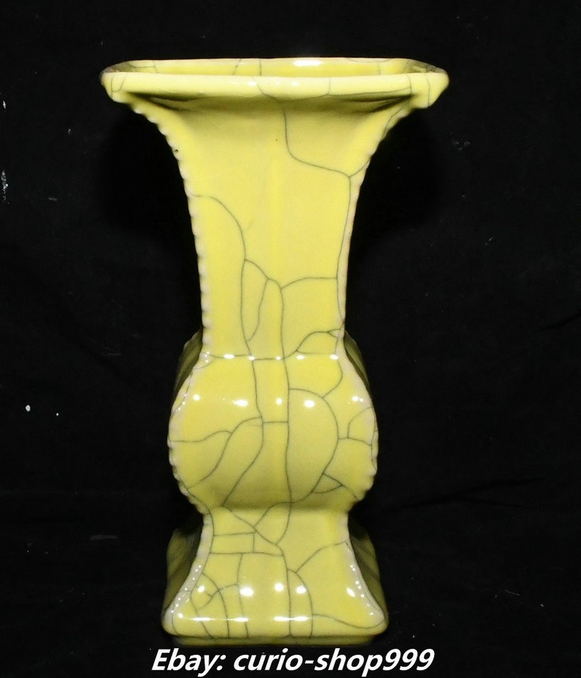 8.6'' Collect Song Dynasty Guan Kiln Porcelain Fengshui Pattern Zun ...