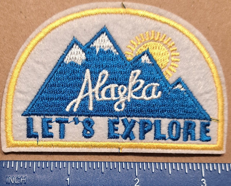 Alaska Let's Explore embroidered Iron on patch | eBay