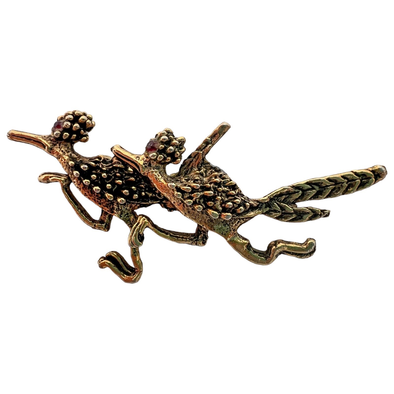 VTG 1960s Arizona Double Roadrunner Pin Simulated Rub… - Gem