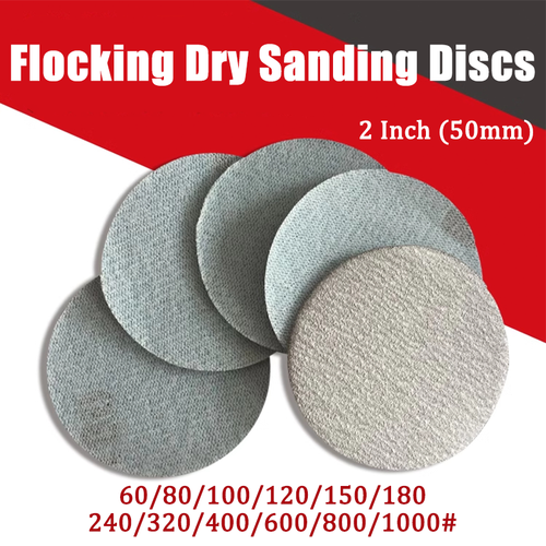 50mm-2"Inch Flocking Dry Sanding Discs Hook and Loop Sandpaper Pads 60 ...