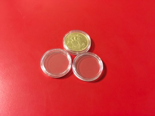 2 X COIN CAPSULE CAPSULES HOLDER CASE FOR RARE GOLD ONE FULL SOVEREIGN ...