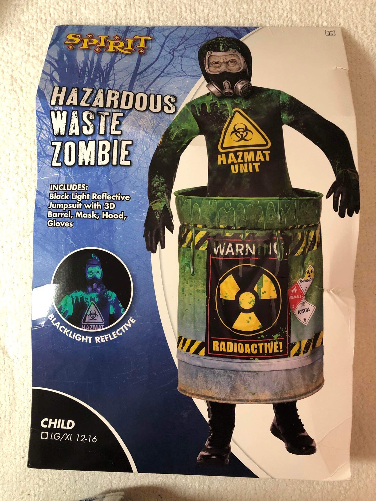 Spirit Hazardous Waste Zombie Costume Child XL 12/16 … - Gem