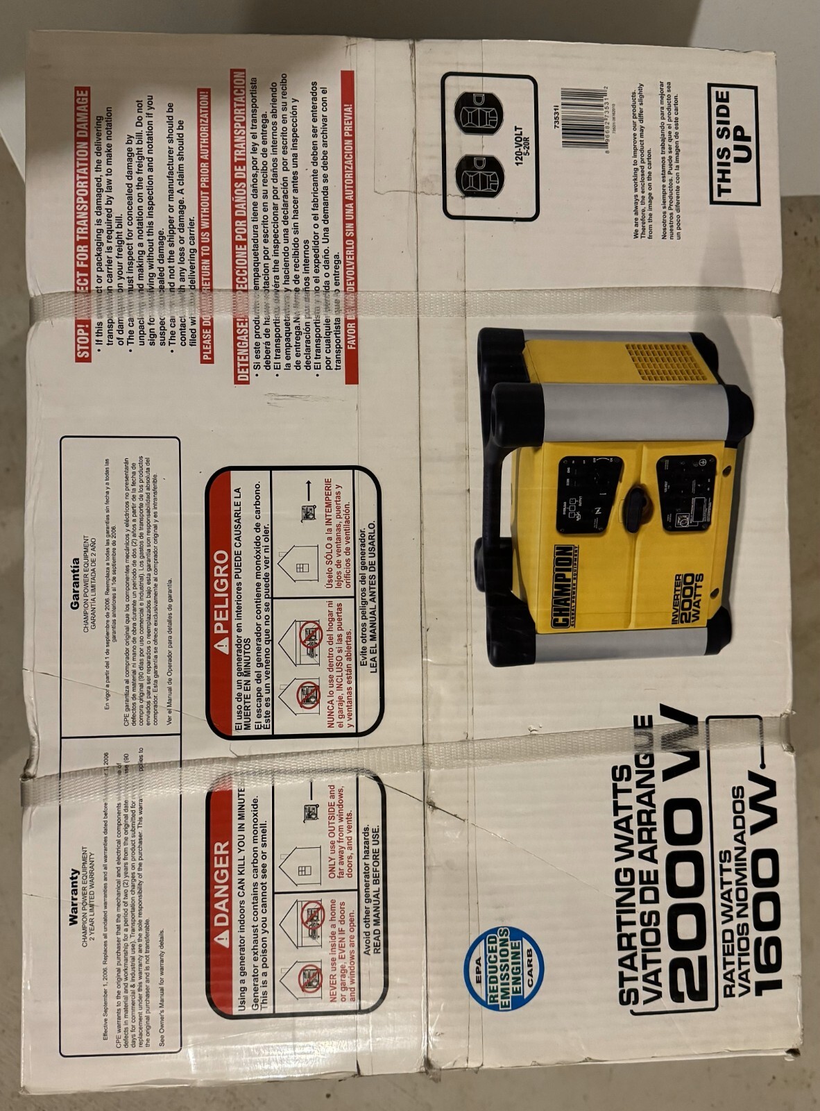 CHAMPION 73531i 2000 WATT PORTABLE STACKABLE INVERTER GENERATOR ...