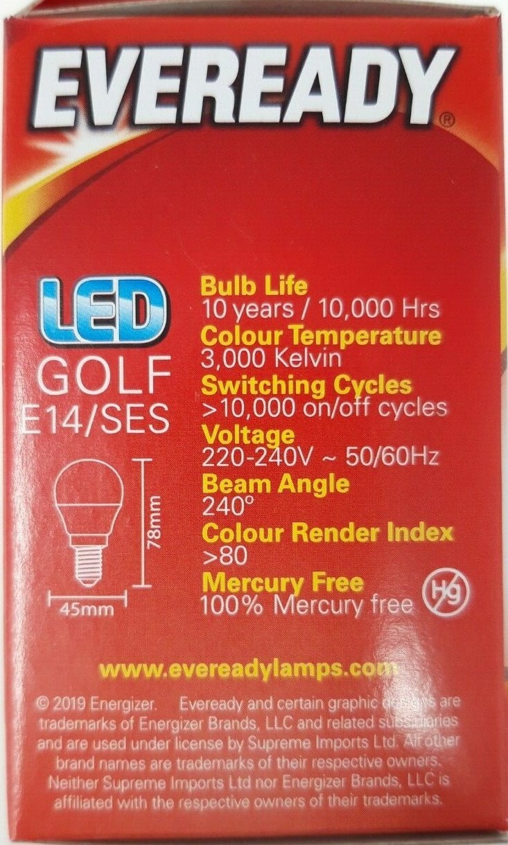 3/6/12 Eveready LED Golf Round Bulbs B22 E27 E14 B15 Warm White ...
