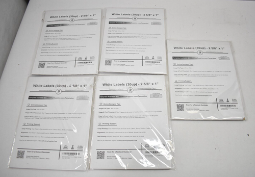 Lot of 5 Packs Desktop Publishing Permanent Adhesive Labels 1" x 2-5/8 ...