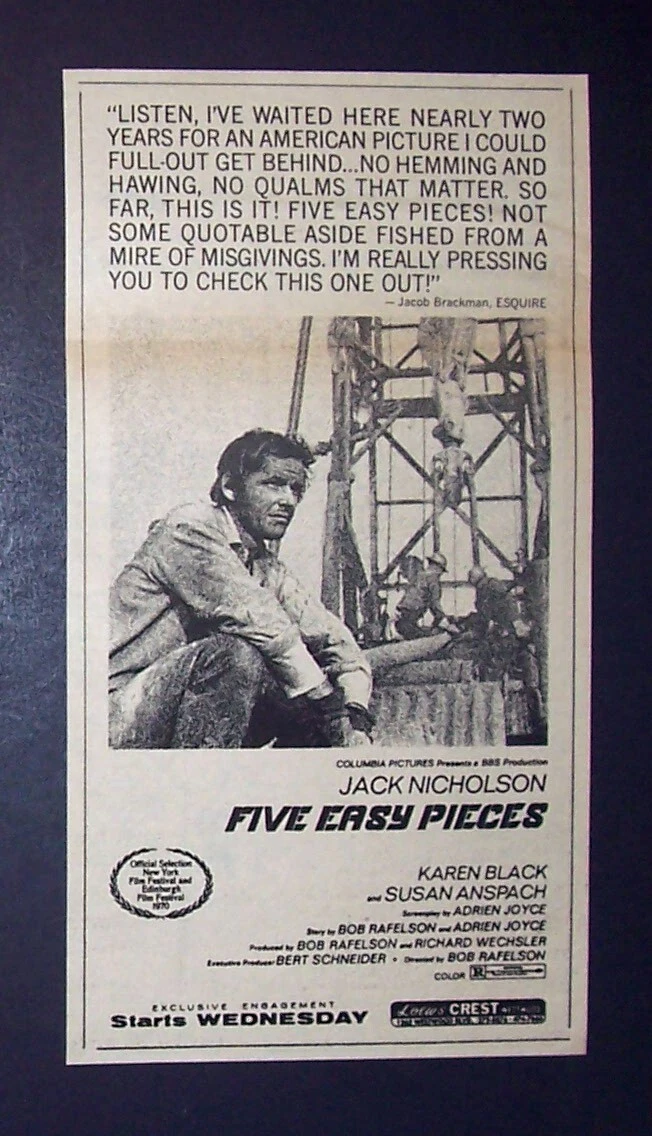 Five Easy Pieces Poster