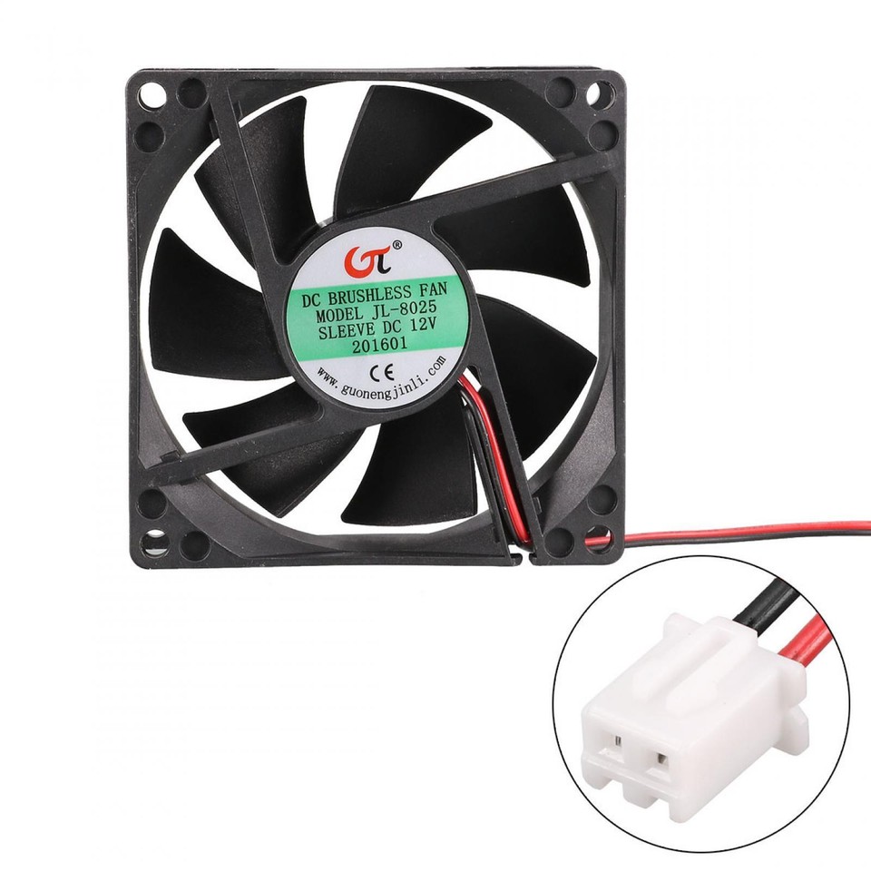 80mm x 80mm x 25mm 12V DC Cooling Fan Long Life Sleeve Bearing Computer ...