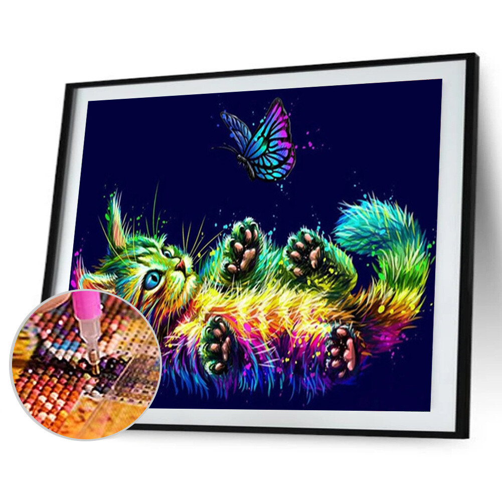 5D DIY Diamond Painting Cat Full Round Drill Mosaic Rhinestone Art | eBay