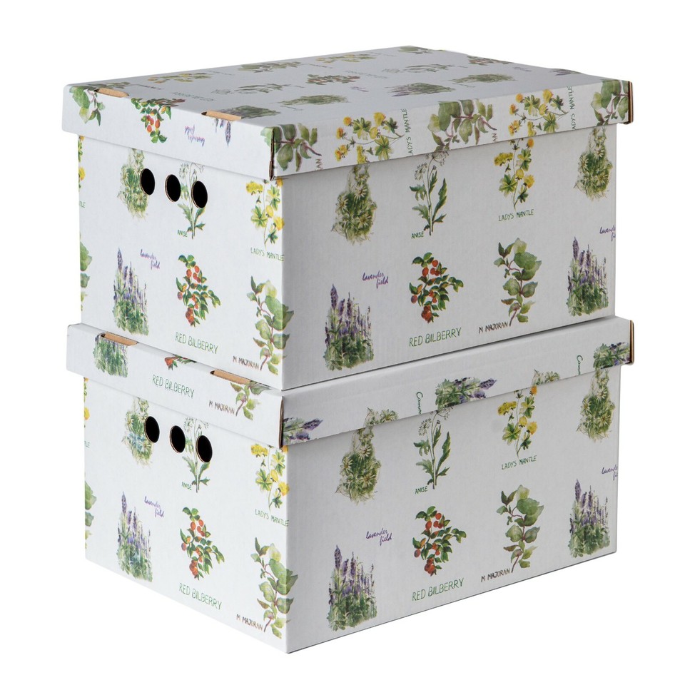 STYLISH 2pc Decorative Storage BOXES with Lid ARCHIVE A4 Box Cardboard ...