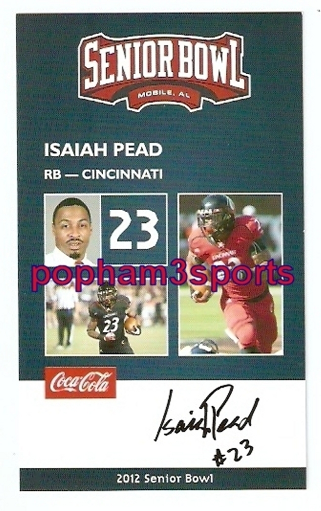 ISAIAH PEAD - 2012 SENIOR BOWL CARD - CINCINNATI BEARCATS | eBay
