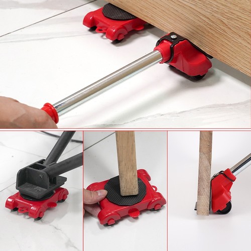 5Pcs Heavy Furniture Lifter Lifting Easy Moving Slider Mover Tool Set ...
