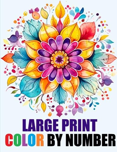 Large Print Color By Number Adult Coloring Book: Fun Coloring Pages of ...