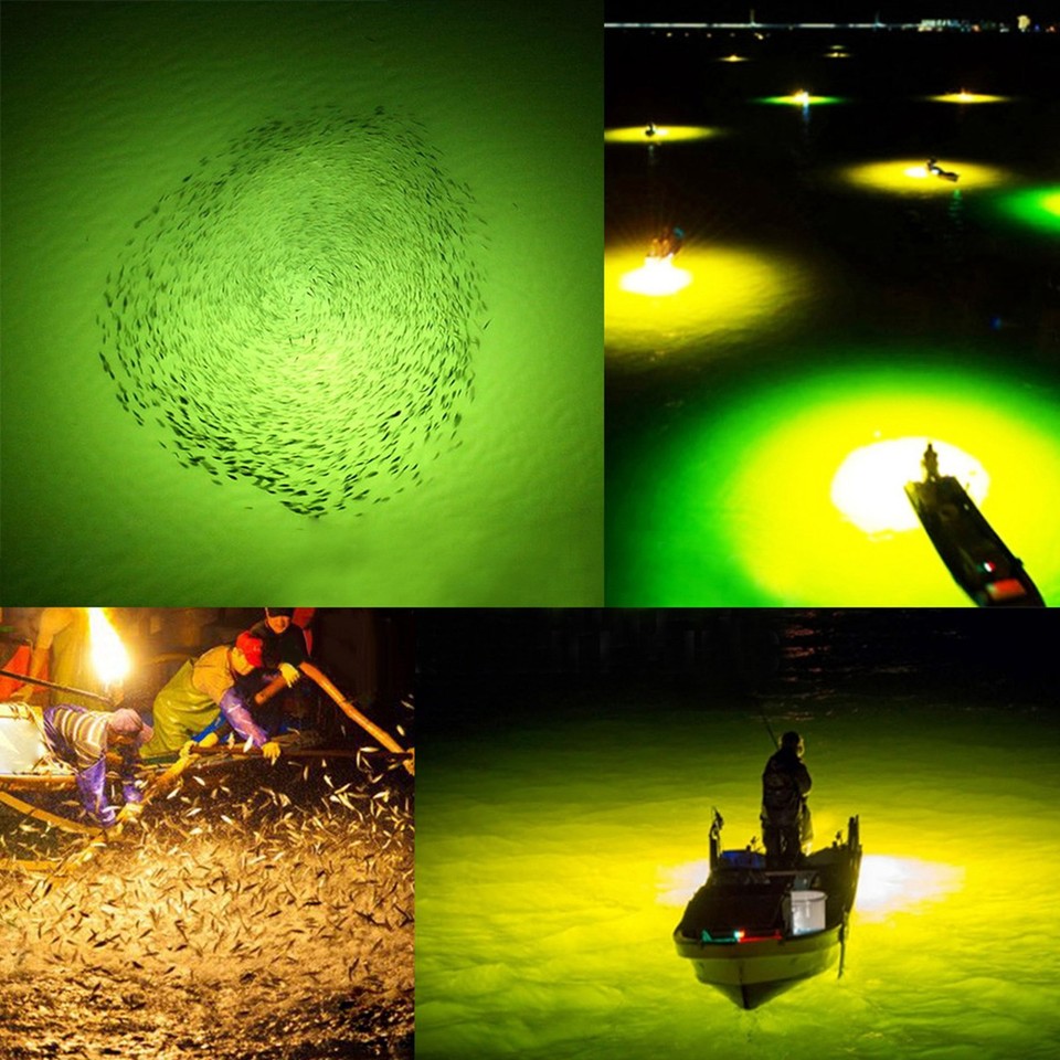 ⁺Waterproof Underwater Fishing LED Lure Light Night Fish Attracting ...