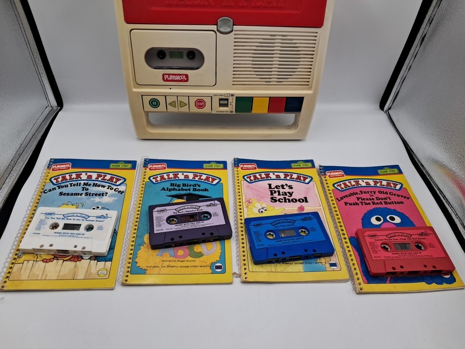 1992 Playskool Electronic Talk 'n Play System 4 Sesame Books/Tapes ...