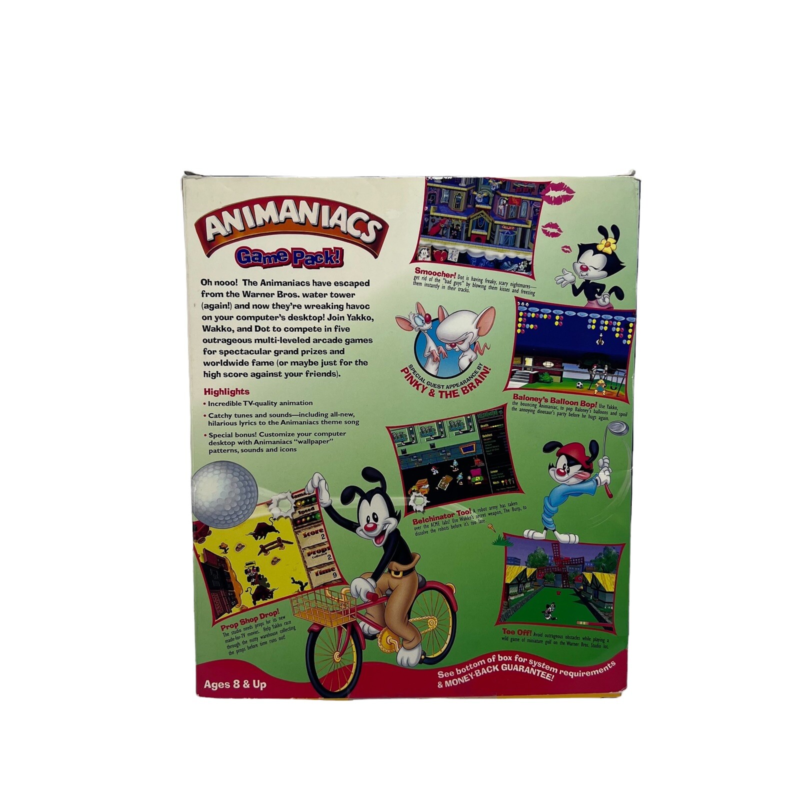 Animaniacs Game Pack PC MAC CD 5 cartoon games! balloon pop, Pinky ...