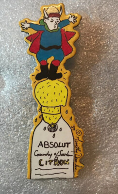 Timothy Dean Lee Absolute Citron Vodka Advertising Art Pin Brooch ...
