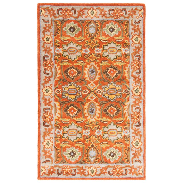 Safavieh Heritage Collection Hg734d Handmade Rust and Beige Wool Area ...