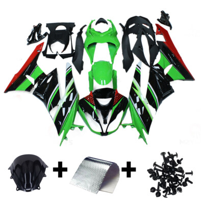 Green Black Fairing Body Kit For Kawasaki Ninja ZX6R 2009-2012 10 11 ...