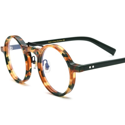 Fashion Large size Acetate Round Glasses Luxury 46mm Full Rim Eyeglass ...