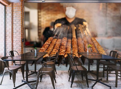 3D Grill Kebab Shop BBQ R1137 Wallpaper Wall Mural Self-adhesive ...
