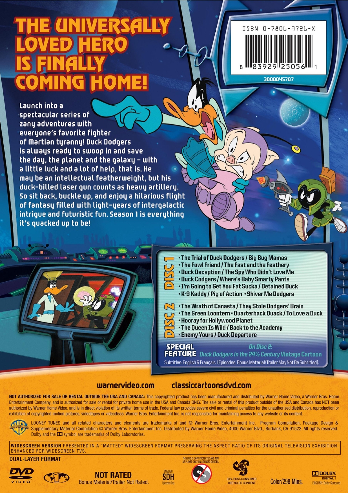 Duck Dodgers: Dark Side of the Duck Saison 1 (DVD) 883929250561 | eBay