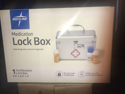 MEDLINE NIB MEDICATION COMBINATION LOCK BOX HOLDS UP TO 24 PRESCRIPTION ...