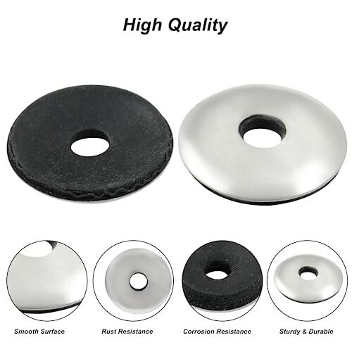 60 Pcs 1/4" x 1" Neoprene Washers Stainless Steel Neoprene EPDM Bonded ...