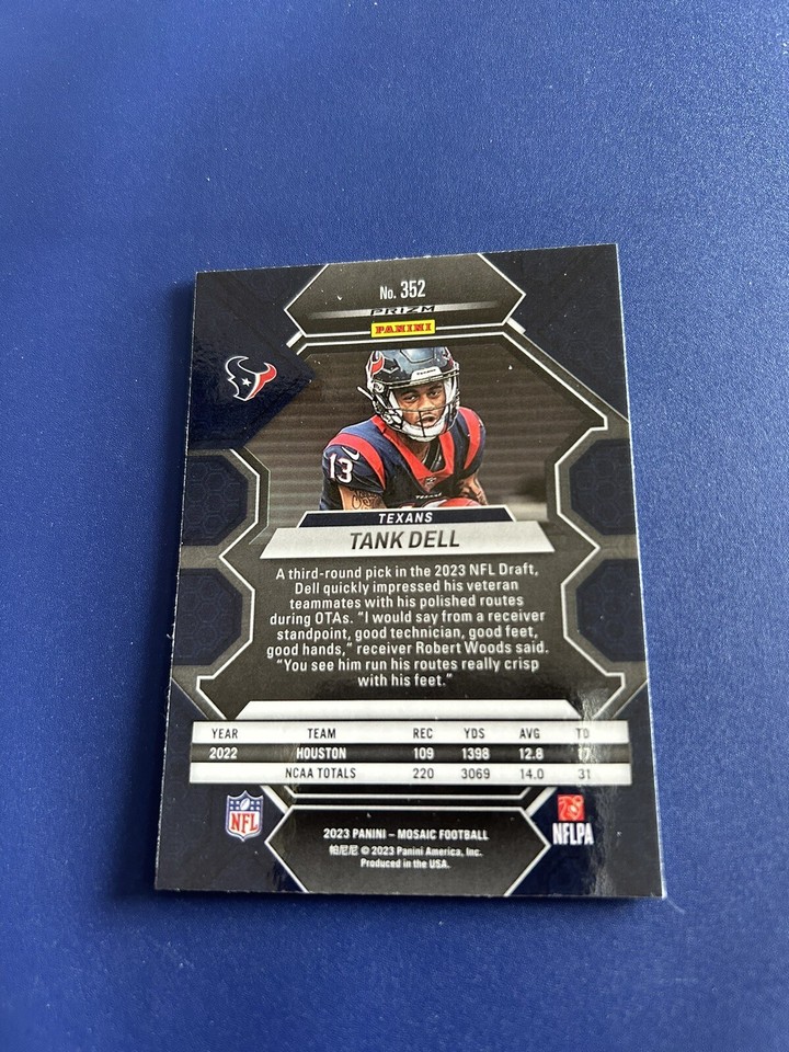 TANK DELL Rookie Card • #352 • 2023 Panini Mosaic • TEXANS RC | eBay