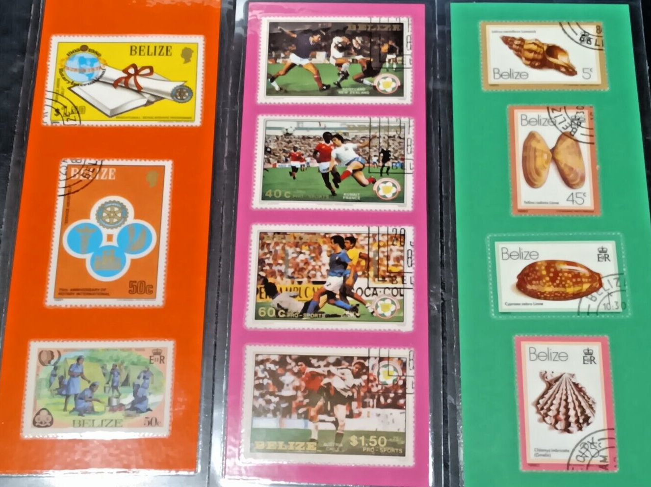 3 BOOKMARKS ~ BELIZE ~ LAMINATED ~ POSTAGE STAMPS ~CENTRAL AMERICA ...