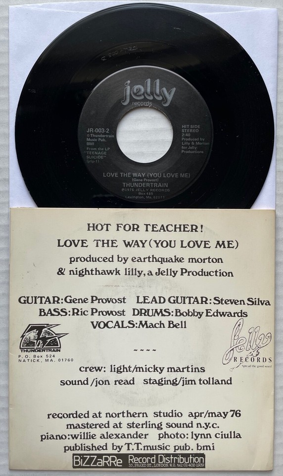 THUNDERTRAIN Hot For Teacher 1979 US ORG Jelly 7" Boston GLAM GLITTER ...