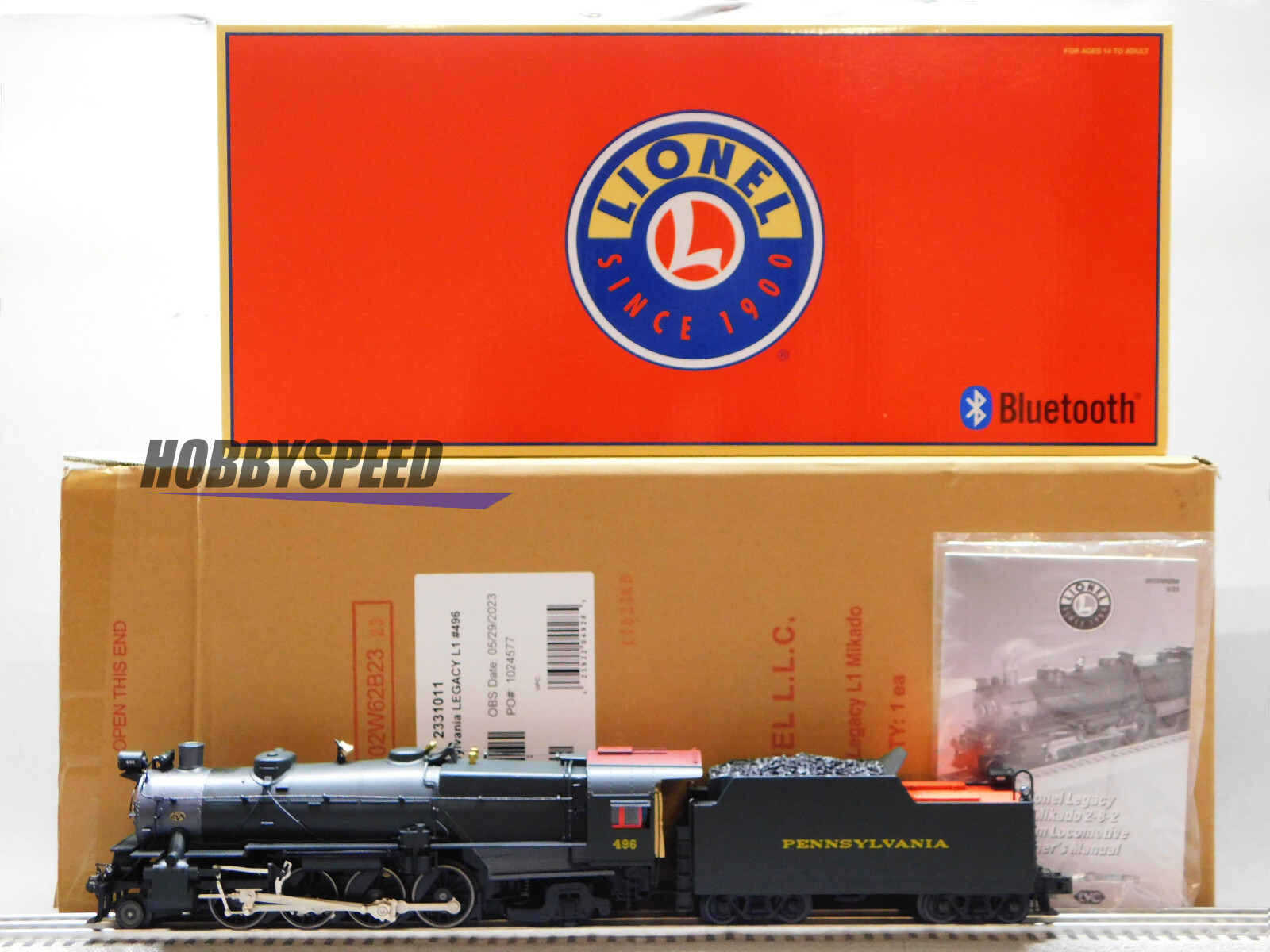 LIONEL PENNSYLVANIA LEGACY L1 MIKADO STEAM ENGINE 496 O GAUGE 2331011 ...