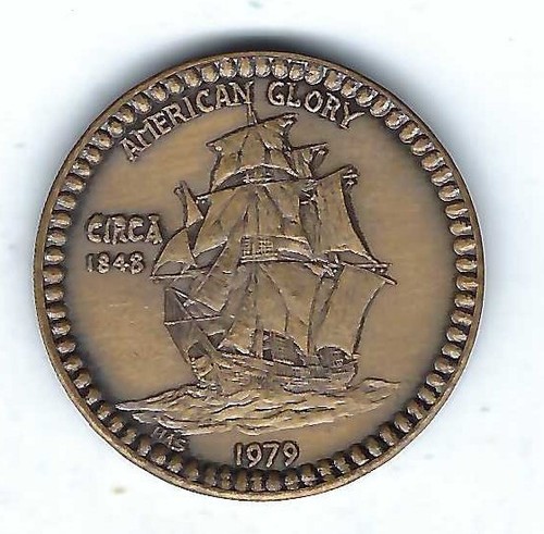 1979 KREWE POSEIDON H. ALVIN SHARPE AMERICAN SAIL SHIP BOAT COIN MEDAL ...
