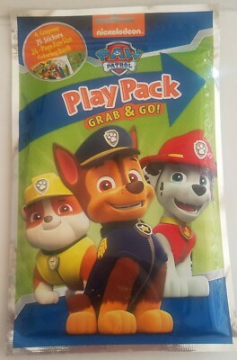 Paw Patrol PLAY PACK Grab & Go 24 Page Coloring Book and 25 Stickers, 4 ...